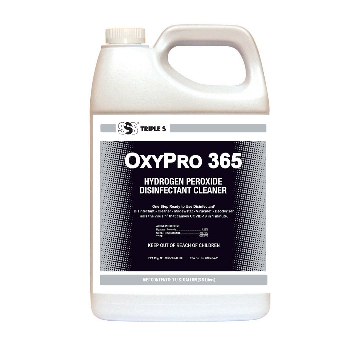 SSS OxyPro 365 Hydrogen Peroxide Disinfectant Cleaner, 1 Gal., 4/Cs ...